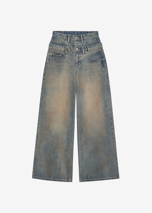 RUSTIC DOUBLE WAIST JEANS – SUPER SUN